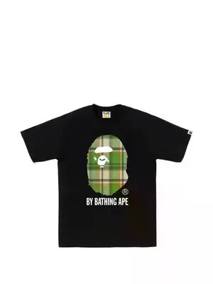 A BATHING APE Ape Head Check-print T-shirt - Black