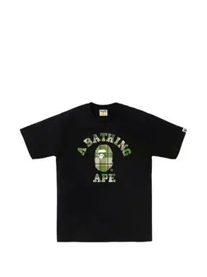 A BATHING APE Ape Head Check-print T-shirt