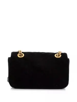 Gucci Gg Marmont Matelassé Velvet Mini Shoulder Bag - Black