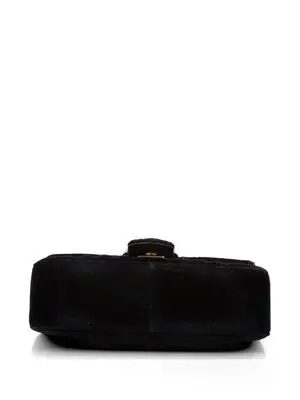 Gucci Gg Marmont Matelassé Velvet Mini Shoulder Bag - Black