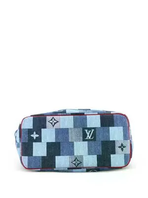 LOUIS VUITTON Neverfull Mm Damier And Monogram Patchwork Denim Tote Bag - Blue