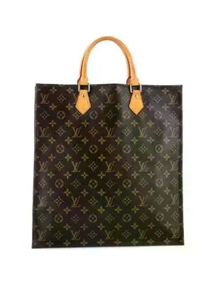 LOUIS VUITTON Monogram Canvas Sac Plat Tote Bag - Brown
