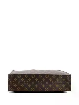 LOUIS VUITTON Monogram Canvas Sac Plat Tote Bag - Brown