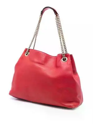 Gucci Soho Chain Tote Bag In Calfskin - Red