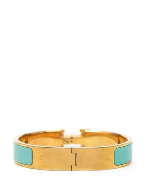 Hermès 20th Century Narrow Enamel Clic H Bracelet Pm - Blue