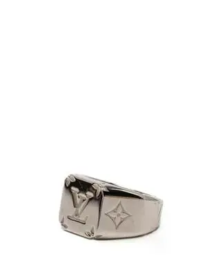 LOUIS VUITTON Brass Monogram Signet Ring