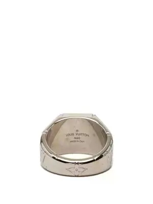 LOUIS VUITTON Brass Monogram Signet Ring