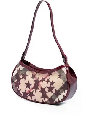 Burberry Mini Supernova Check Coated Canvas Stars Hobo Shoulder Bag