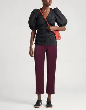 Pinko Viscose And Elastane Cropped Tapered Pants - Plum
