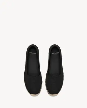 Saint Laurent Monogram Espadrilles In Lambskin - Black