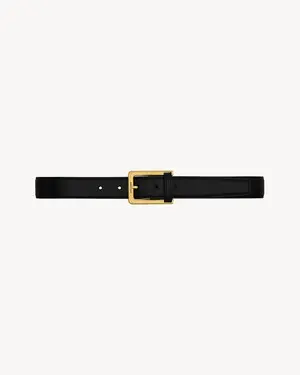 Saint Laurent Leather Loop Belt - Black