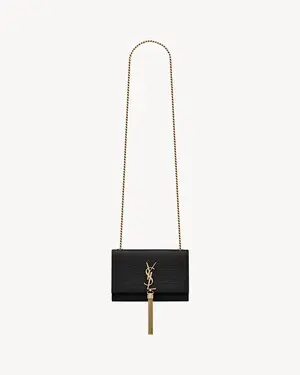 Saint Laurent Kate Small Tassel Bag In Crocodile-embossed Leather