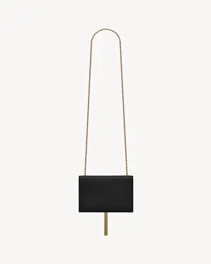 Saint Laurent Kate Small Tassel Bag In Crocodile-embossed Leather