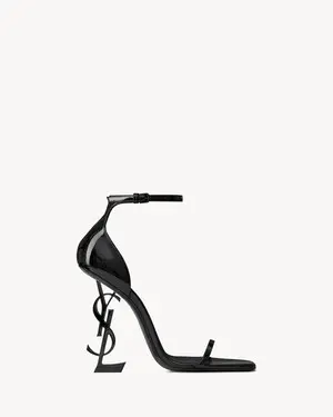 Saint Laurent Opyum Patent Leather Sandals - Black