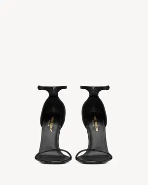 Saint Laurent Opyum Patent Leather Sandals - Black