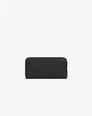 Saint Laurent Cassandre Shadow Zip-around Wallet In Grained Leather