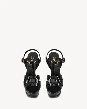 Saint Laurent Tribute Platform Stiletto Sandals - Black