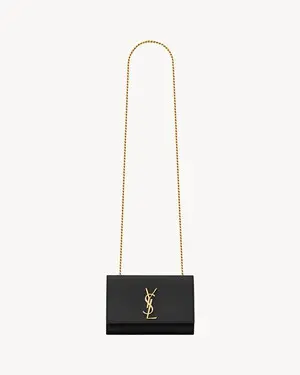 Saint Laurent Kate Small Embossed Leather Bag - Black