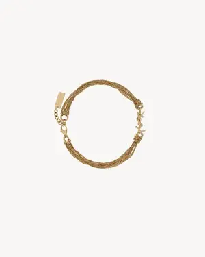 Saint Laurent Cassandre Tassel Bracelet In Metal - Gold