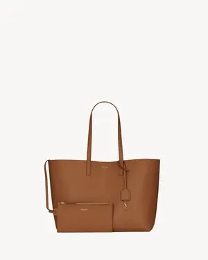 Saint Laurent East/west Shopping Tote In Leather - Brick