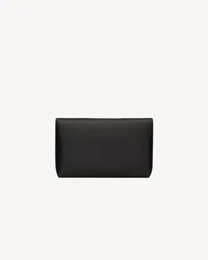 Saint Laurent Cassandre Small Envelope Pouch In Lambskin - Black