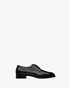 Saint Laurent Adrien Derbies In Glazed Leather