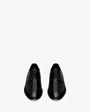 Saint Laurent Adrien Derbies In Glazed Leather