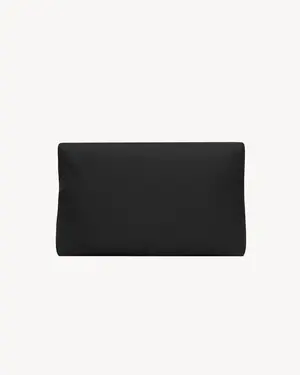 Saint Laurent Cassandre Large Envelope Pouch In Nylon - Black