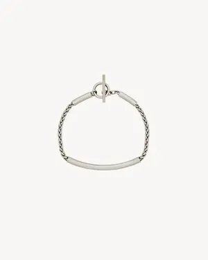 Saint Laurent Tube Chain Bracelet In Metal - Palladium