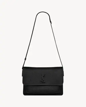 Saint Laurent Niki Messenger Bag In Grained Leather - Black