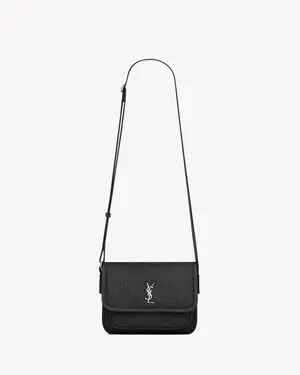 Saint Laurent Niki Small Messenger Bag In Grained Lambskin - Black