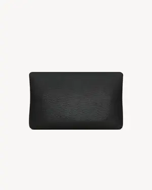 Saint Laurent Cassandre Large Envelope Pouch In Lambskin - Black