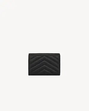 Saint Laurent Cassandre Matelassé Small Envelope Wallet In Lambskin