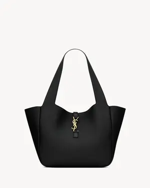 Saint Laurent Le 5 À 7 Bea Grained Leather Tote - Black
