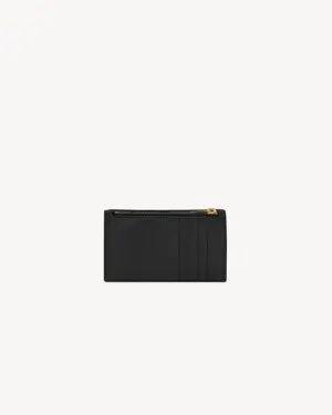 Saint Laurent Cassandre Matelassé Fragments Flap Card Case In Lambskin