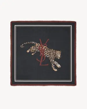 Saint Laurent Square Scarf In Modal And Cashmere
