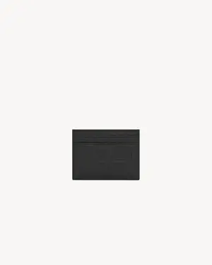 Saint Laurent Cassandre Card Case In Crocodile-embossed Leather