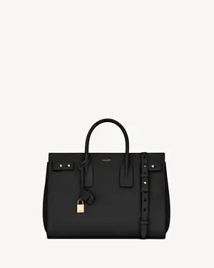 Saint Laurent Sac De Jour In Grained Leather - Black
