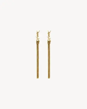 Saint Laurent Cassandre Tassel Earrings In Metal - Gold