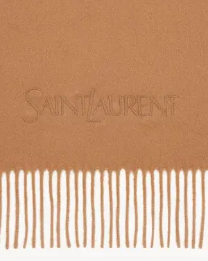 Saint Laurent Embroidered Scarf In Cashmere