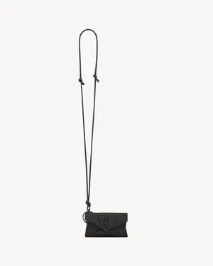 Saint Laurent Cassandre Mini Envelope In Nylon - Black
