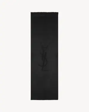 Saint Laurent Cassandre Scarf In Wool Jacquard