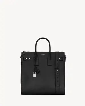 Saint Laurent Sac De Jour North/south Grained Leather Tote Bag - Black