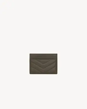 Saint Laurent Cassandre Matelassé Card Case In Lambskin