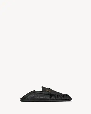 Saint Laurent Le Loafer Foldable In Eel - Black