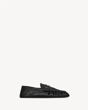 Saint Laurent Le Loafer Foldable In Eel - Black