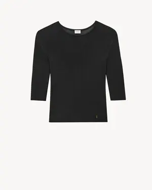 Saint Laurent Cassandre Top In Knit - Noir