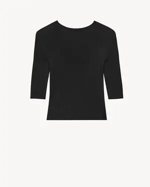 Saint Laurent Cassandre Top In Knit - Noir