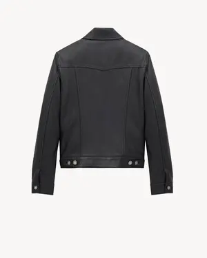 Saint Laurent Lambskin Leather Trucker Jacket - Black