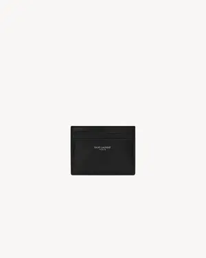 Saint Laurent Paris Credit Card Case In Smooth Leather - Black